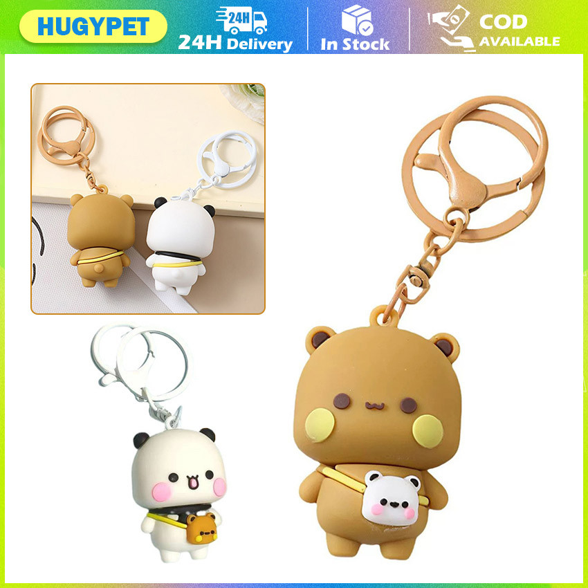 Anime Bubu Dudu Keychain Bag Charms Panda Bear Doll Keyring Accessories ...