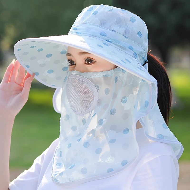 Sun Protection Hat Ice Silk Sunshade Neck Guard Sun Hat UV Protection ...