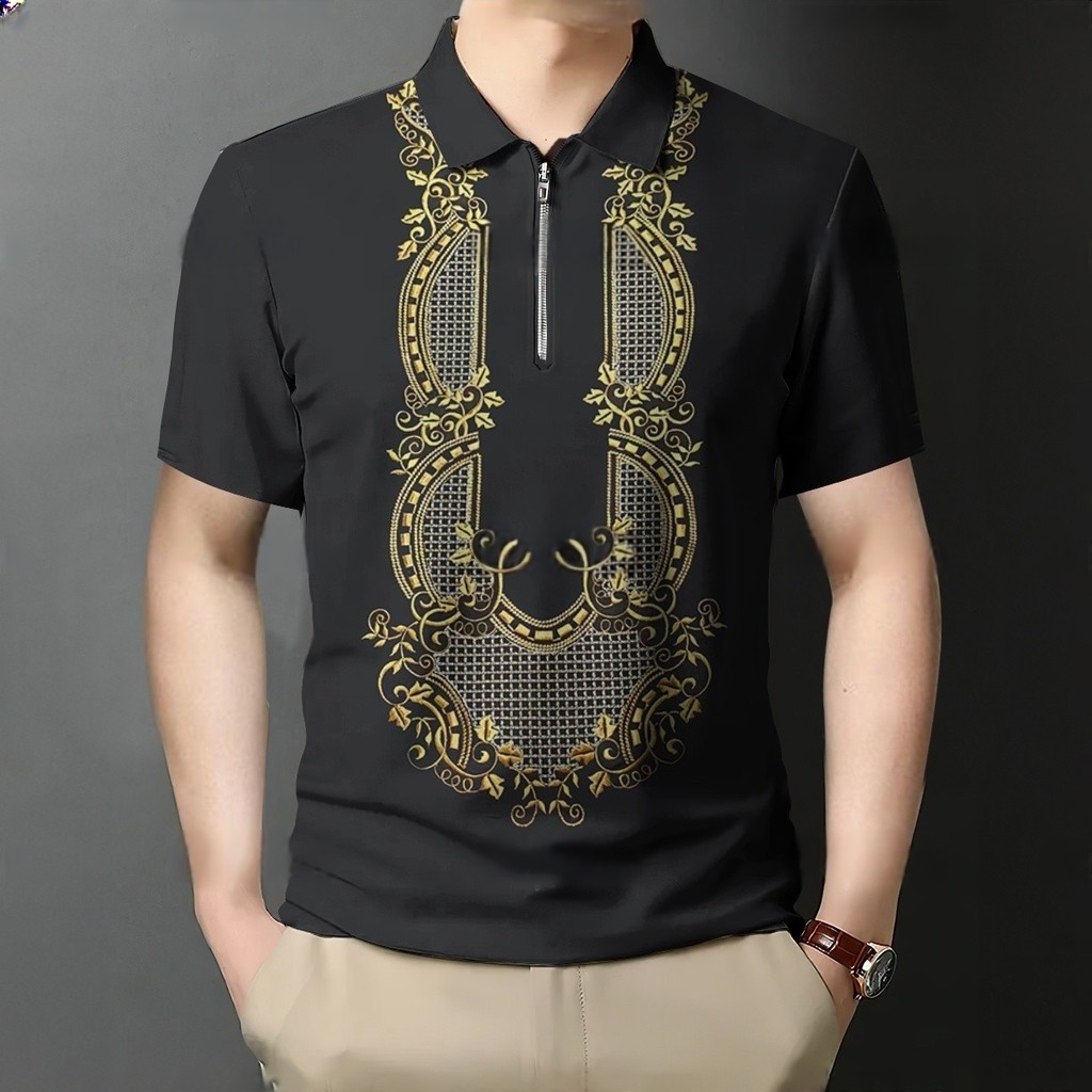 Barong Tagalog for Men Modern Zipper Polo Barong for Men Casual Polo ...