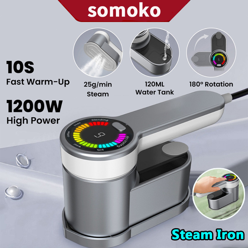 Steam Iron Handheld Home Clothing Ironing Machine Portable Digital ...