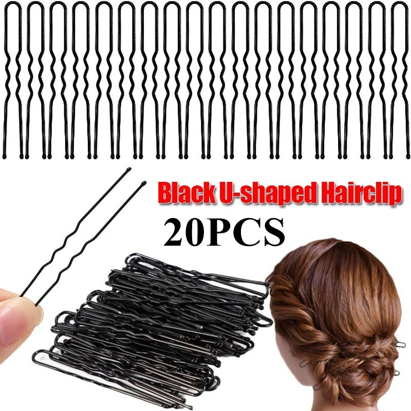 20PCS Simple Invisible Hair Clips - Coiled Hair U-shaped Metal Hairpin ...