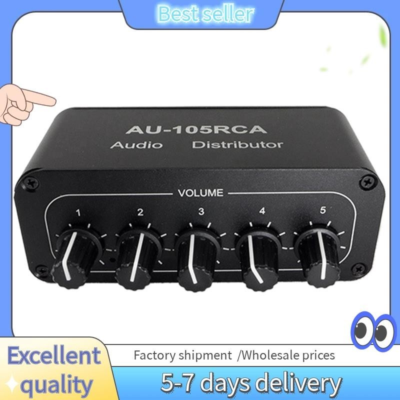 5CH Audio Distributor Stereo Audio Mixer 1 Input 5 Output RCA Splitter for Power Amplifier ...