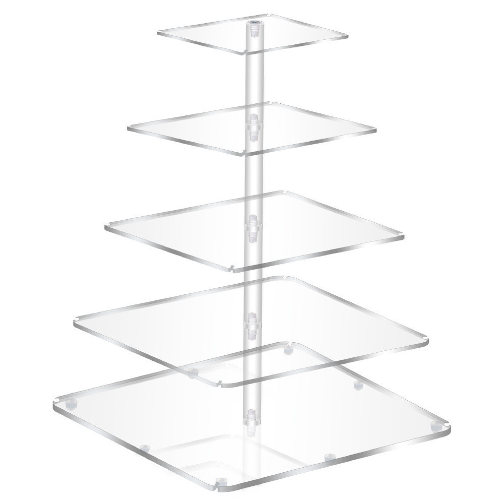 Acrylic Cake Display Stand Desktop Multi-Layer Transparent Shelf 3 ...