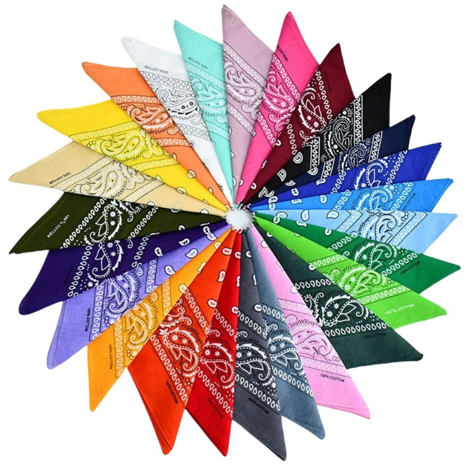 Fashion Hip Hop Classic Paisley Bandana Square Scarf 55cm*55cm Black ...