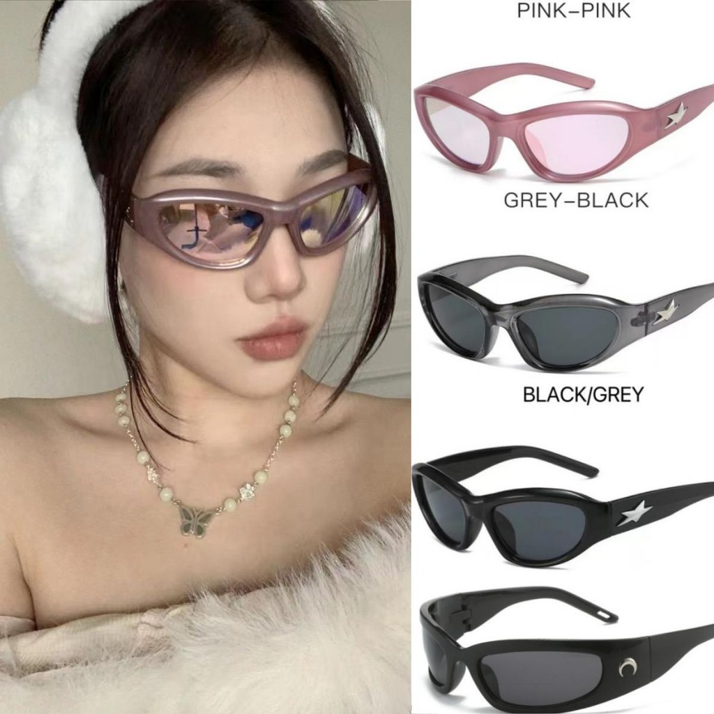 Y2k Moon/star Rectangular Sunglasses Women/men Hip Hop Sun Glasses ...