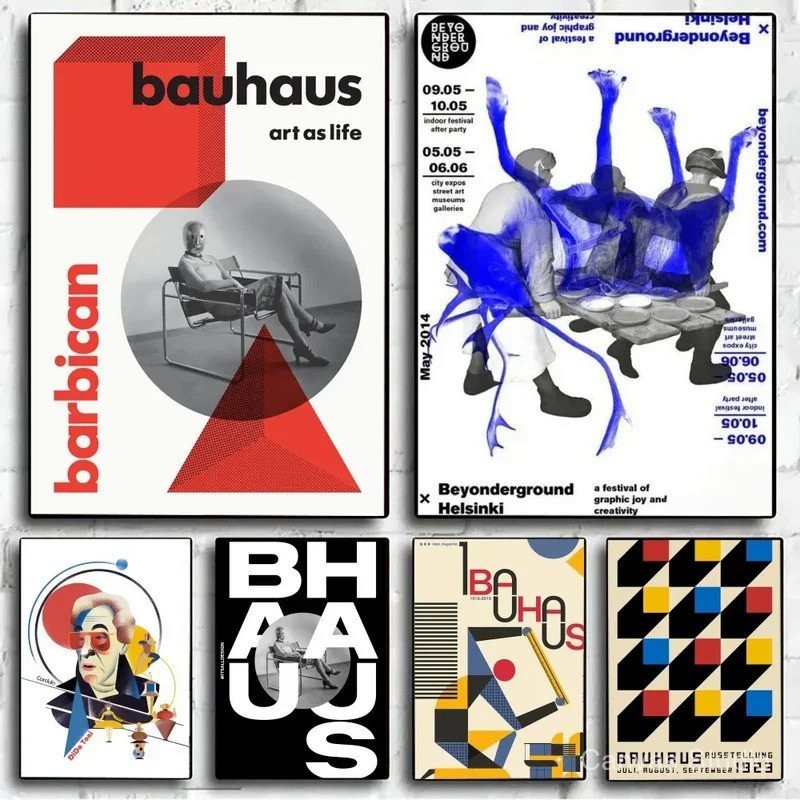 Bauhaus Words Quote Poster No Framed Poster Kraft Club Bar Paper ...