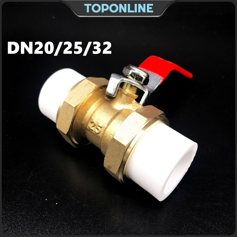 3/4" 1" 1.2" Double Union Ball Valve PPR Pipe Brass Ball Valve Connector DN20/25/32 | Shopee ...