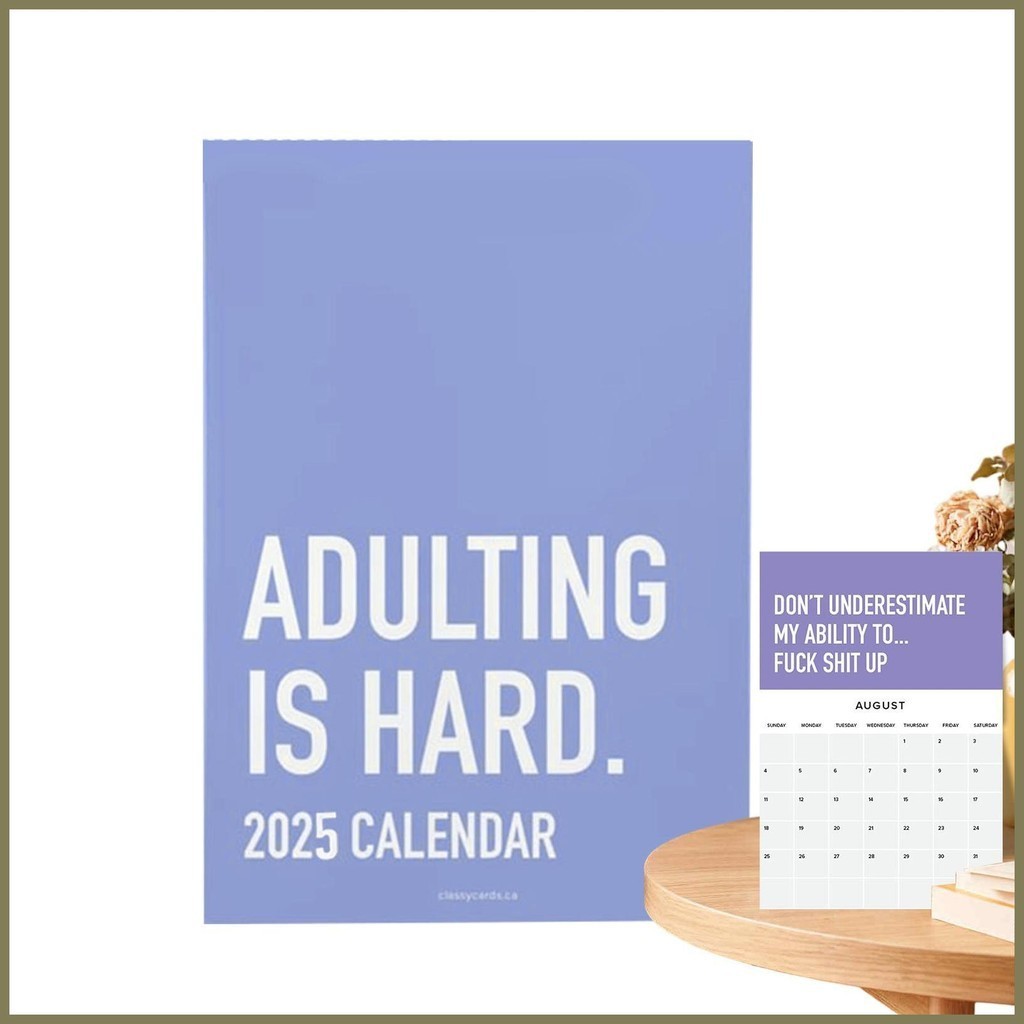 Motivational Monthly Wall Calendar Motivational 2025 Adulting Is Hard ...