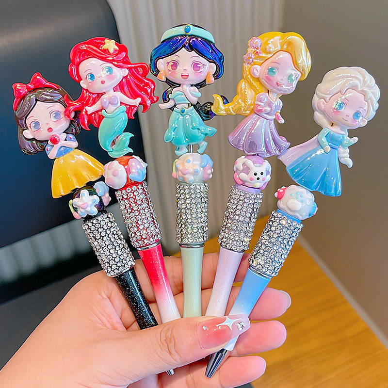 Black Ballpoint Pen Cartoon Doll DIY Pen Creative Rhinestone Children's ...