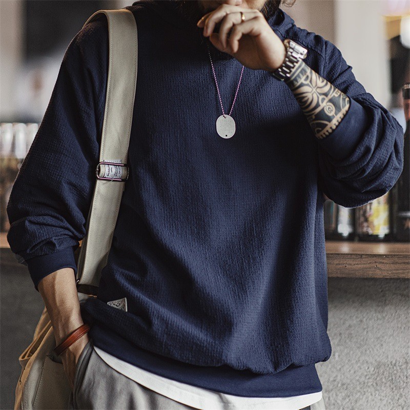 Maden Tooling American Retro Jacquard Checked Hooded Sweatshirt ...