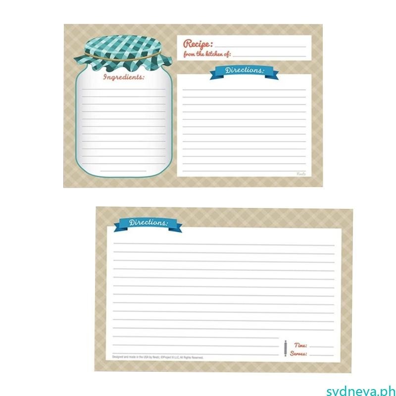 Best 10 Sheets Kitchen Cooking Recipe Note Cards DIY Double Sided Cards ...