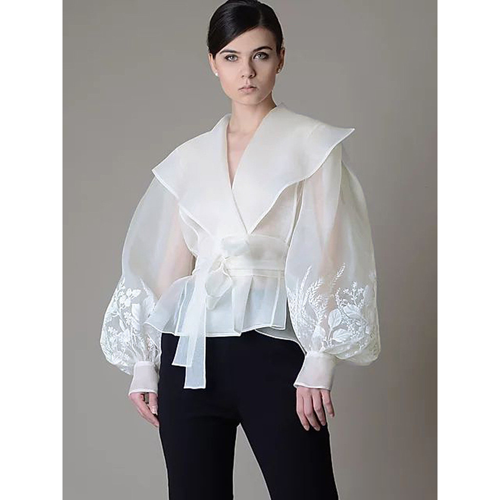 French Retro Court Style Long-Sleeved Top Ladies 2024 Spring Autumn New ...