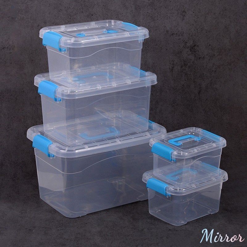 Portable Thick Transparent Storage Box Plastic Box With Lid Storage Box ...