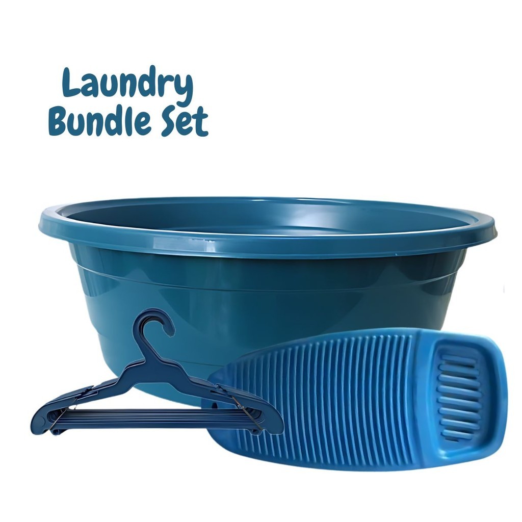 Happy Plastic Laundry Bundle Set/Hanger/Washing Board/Laundry Basket ...