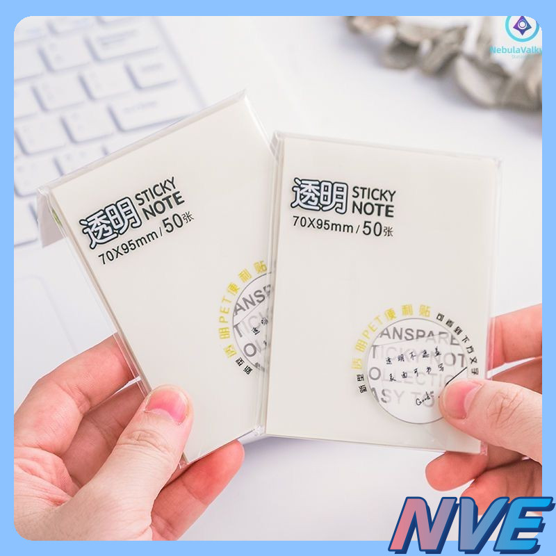 NVE Writable transparent PET post-it note perspective sticker N-time ...