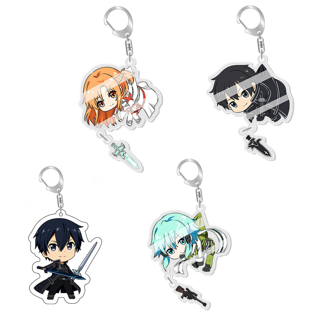 Sword Art Online Kirito Anime Keychain Yuuki Asuna Bag Tag Accessories ...