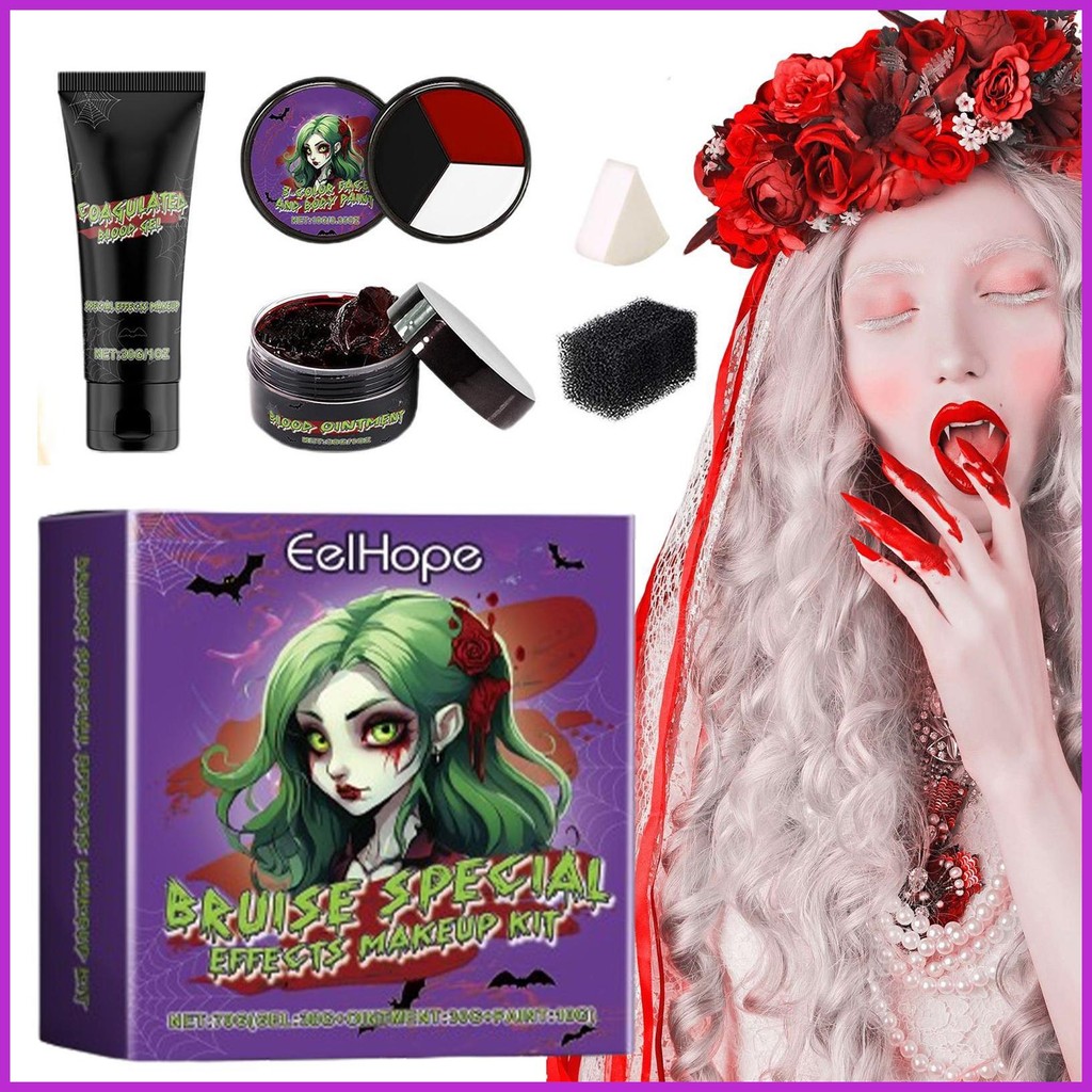 Halloween Fake Blood Makeup Kit Bloody Wound Makeup Halloween Makeup ...