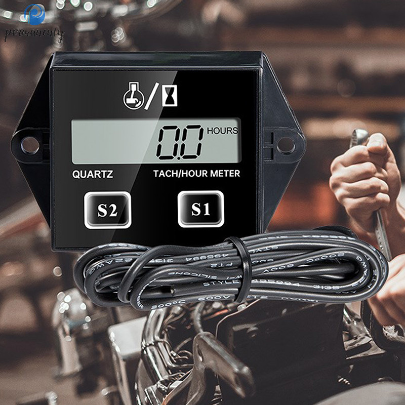 Permanenty Resetable Waterproof Digital Display Engine Tach Hour Meter ...