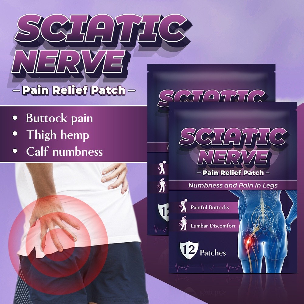 12pcs Sciatica Nerve Pain Relief Patches Hip Joint Treatment Plaster ...