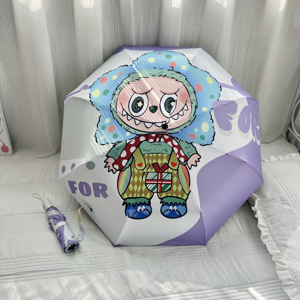 POP MART spirit labubu uv umbrella folding automatic umbrella for kids ...