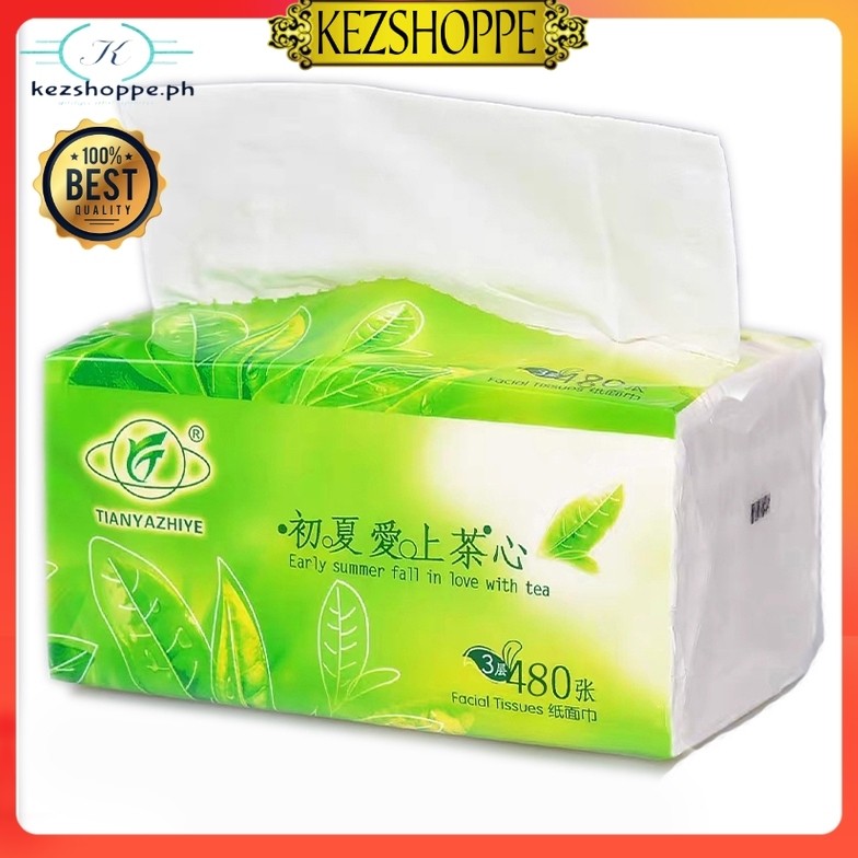1 Pack Organic Green Tea Facial Tissue Paper Car Toilet Paper Femme ...