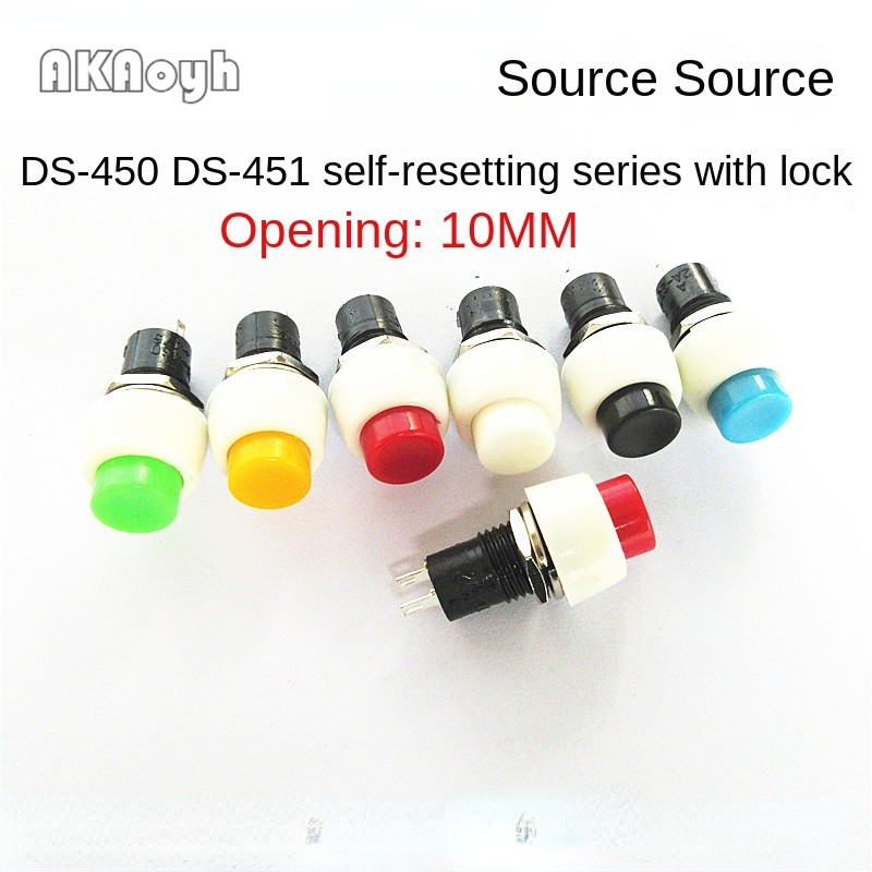 Opening 10MM DS-450 DS-451 Push Button Switch Round Head Self-Reset ...