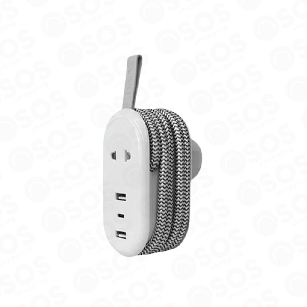 OMNI Compact USB Powerstrip Pocket Extension Cord 2 Outlet with USB ...