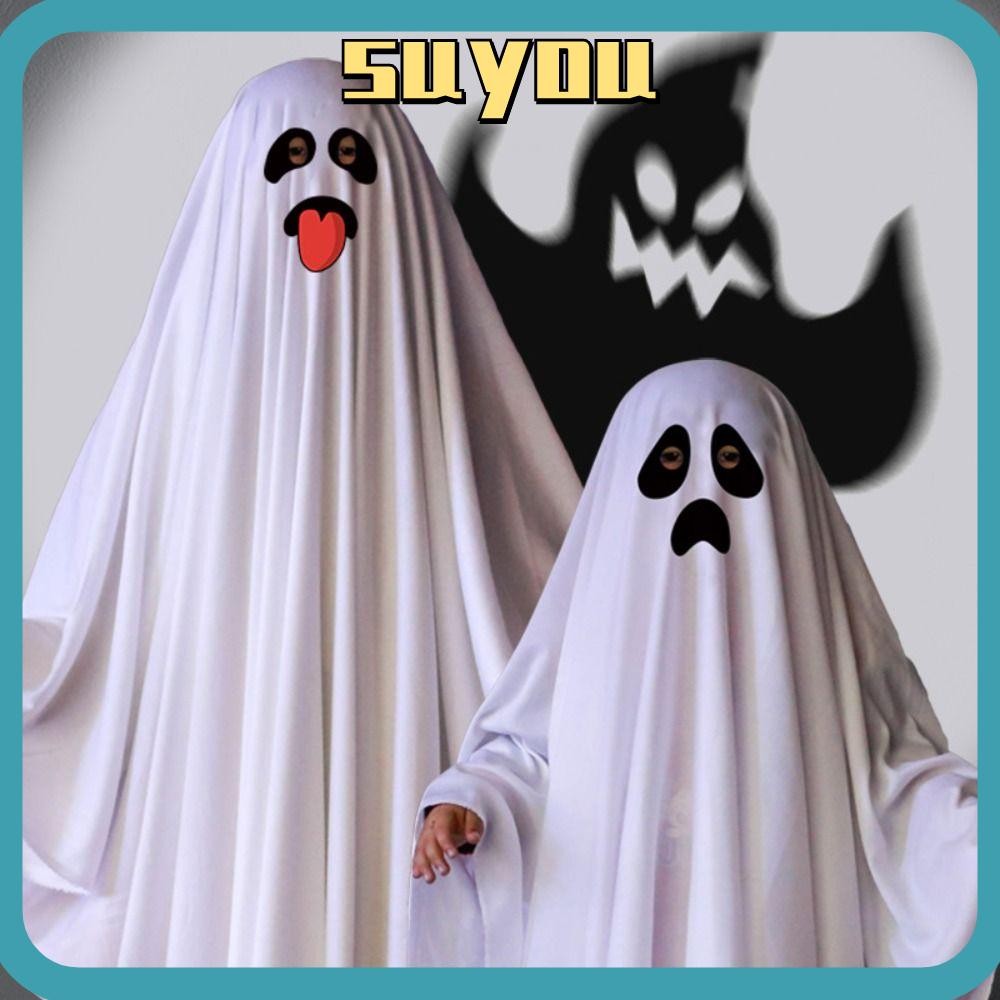 SUYO Halloween Ghost Costume, Unisex White Halloween Ghost Cloak, Scary ...