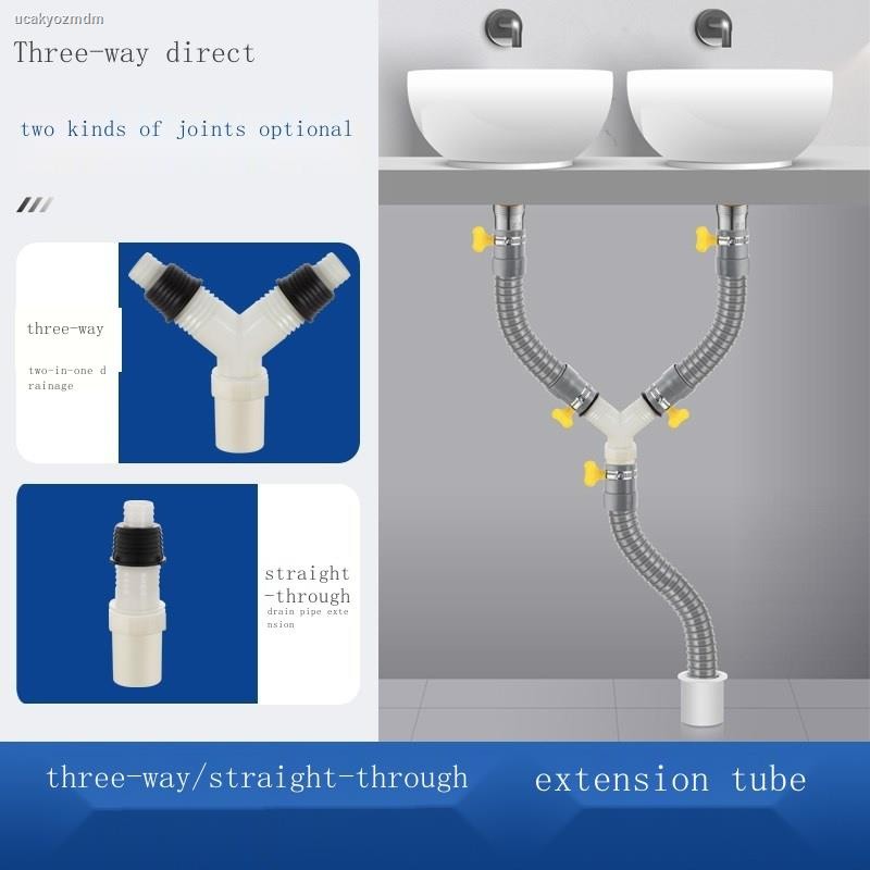 Washing machine drain pipe Y-type two-in-one three-way bifurcated basin ...