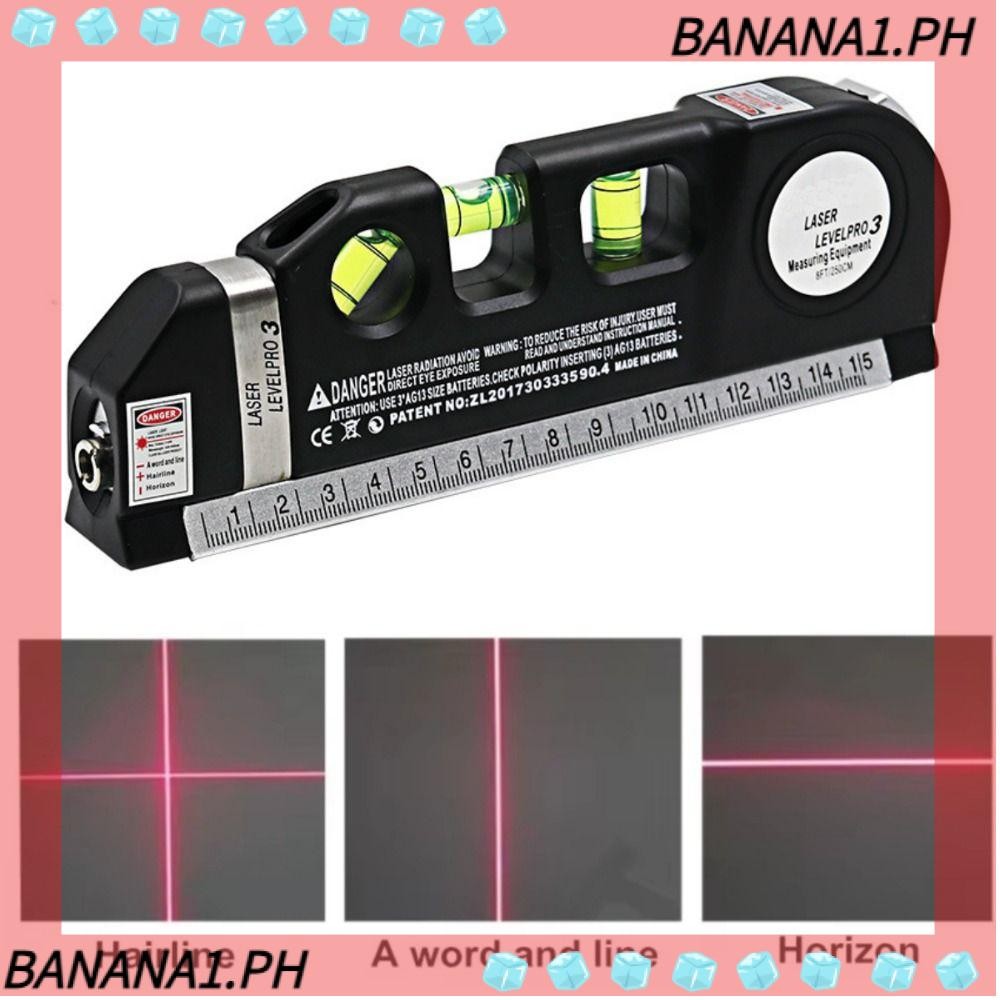 BANANA Laser Level Horizon, Vertical Measure 8FT Measuring Tool ...