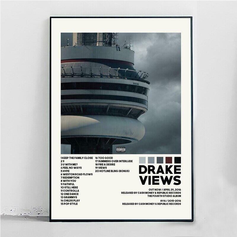 Mt Drake Rapper Music Singer Star Views Album Poster Wall Art Picture ...
