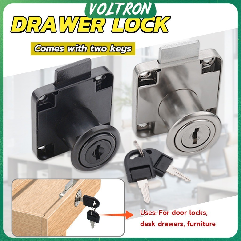 Steel Alloy Drawer Lock with 2 Keys Locker Door Cabinet Lock Padlock ...