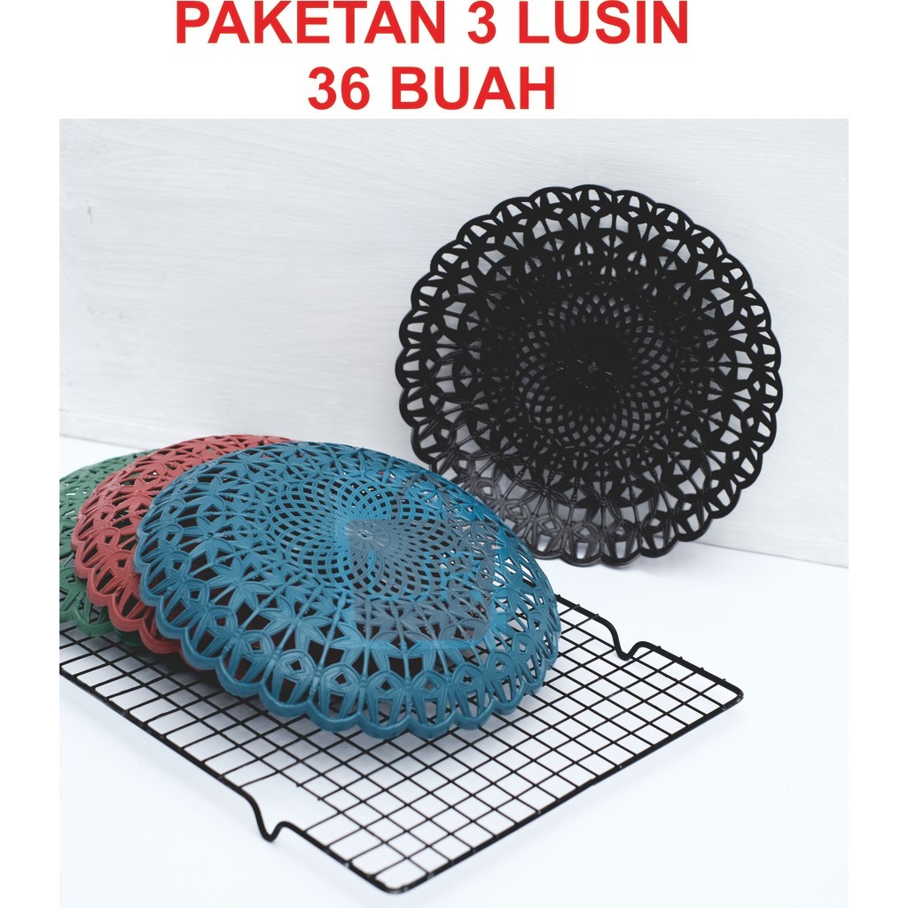 Pack Of 3 Dozen lotus Flower Plastic Rattan Plates 23cm | Shopee ...