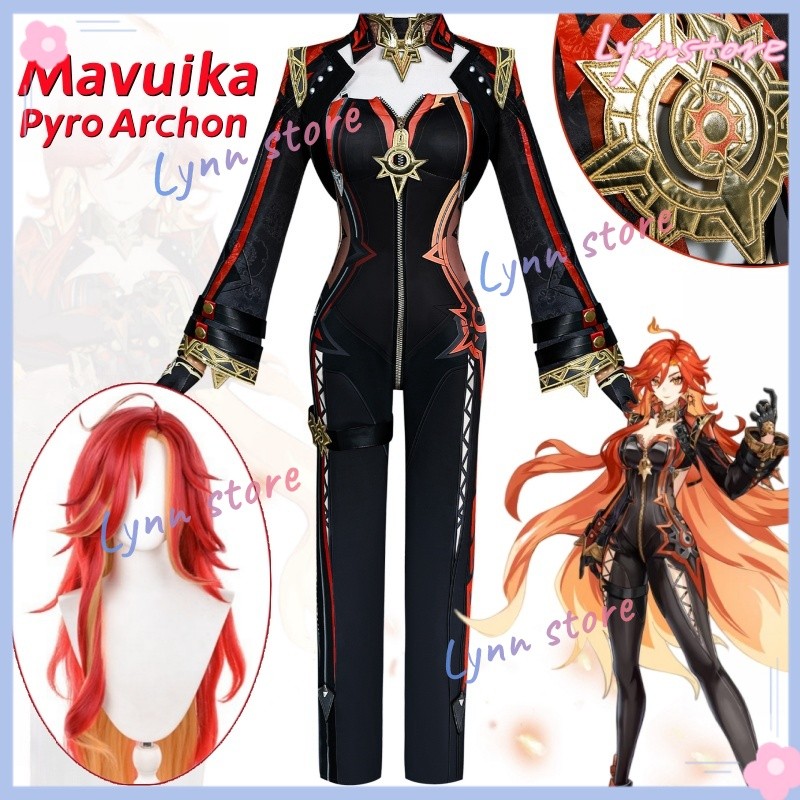 GENSHIN IMPACT Mavuik Cosplay Costume Wig Anime Role Play Carnival ...