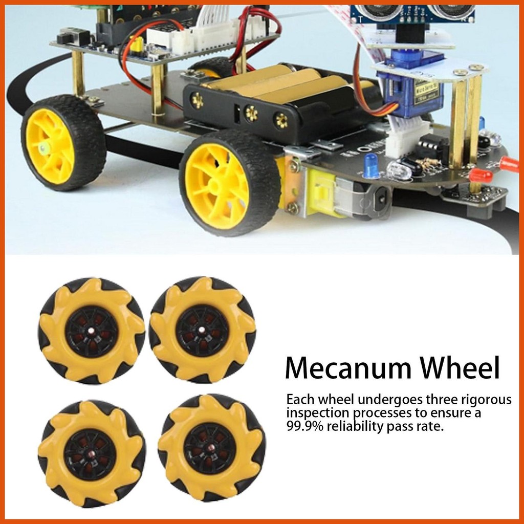 Mecanum Left Right Wheels Mecanum Robot Drive Wheel 2 Pairs 48mm Wheels ...