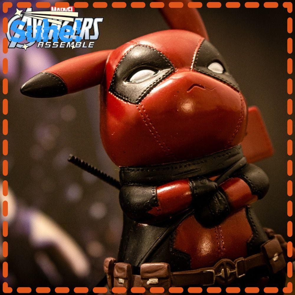 HI-SUHE Pikachu Cos Deadpool Figure, Q-Version Action Figures, 2024 ...