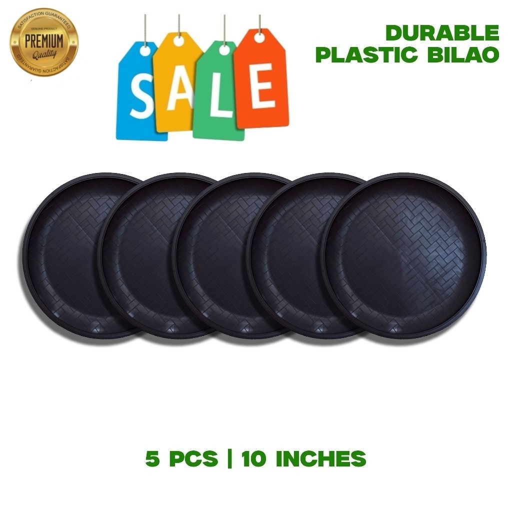 2024 【 5pcs 】Black Plastic Bilao Reusable Food Grade 10/12/14/16/18 ...