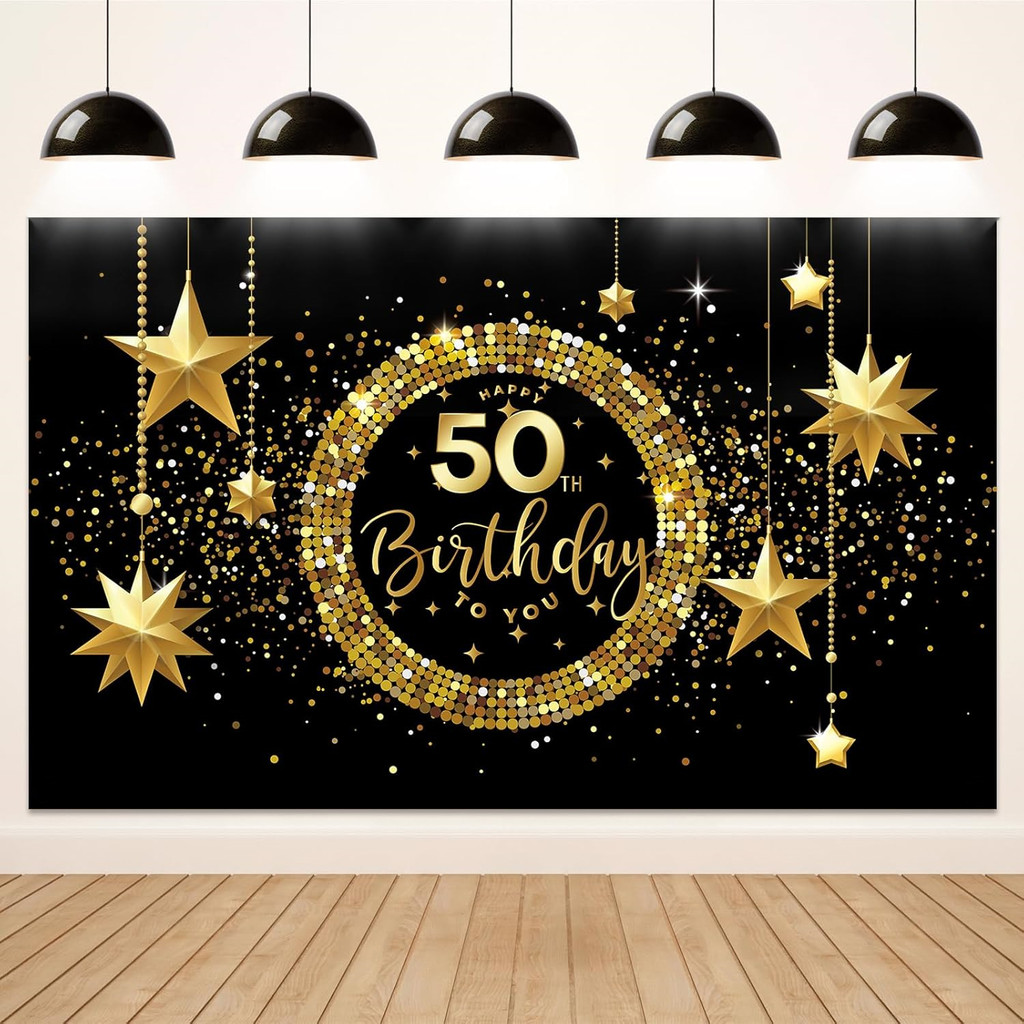 5x3ft Happy 50th Birthday Photography Backdrop 50th Birthday ...
