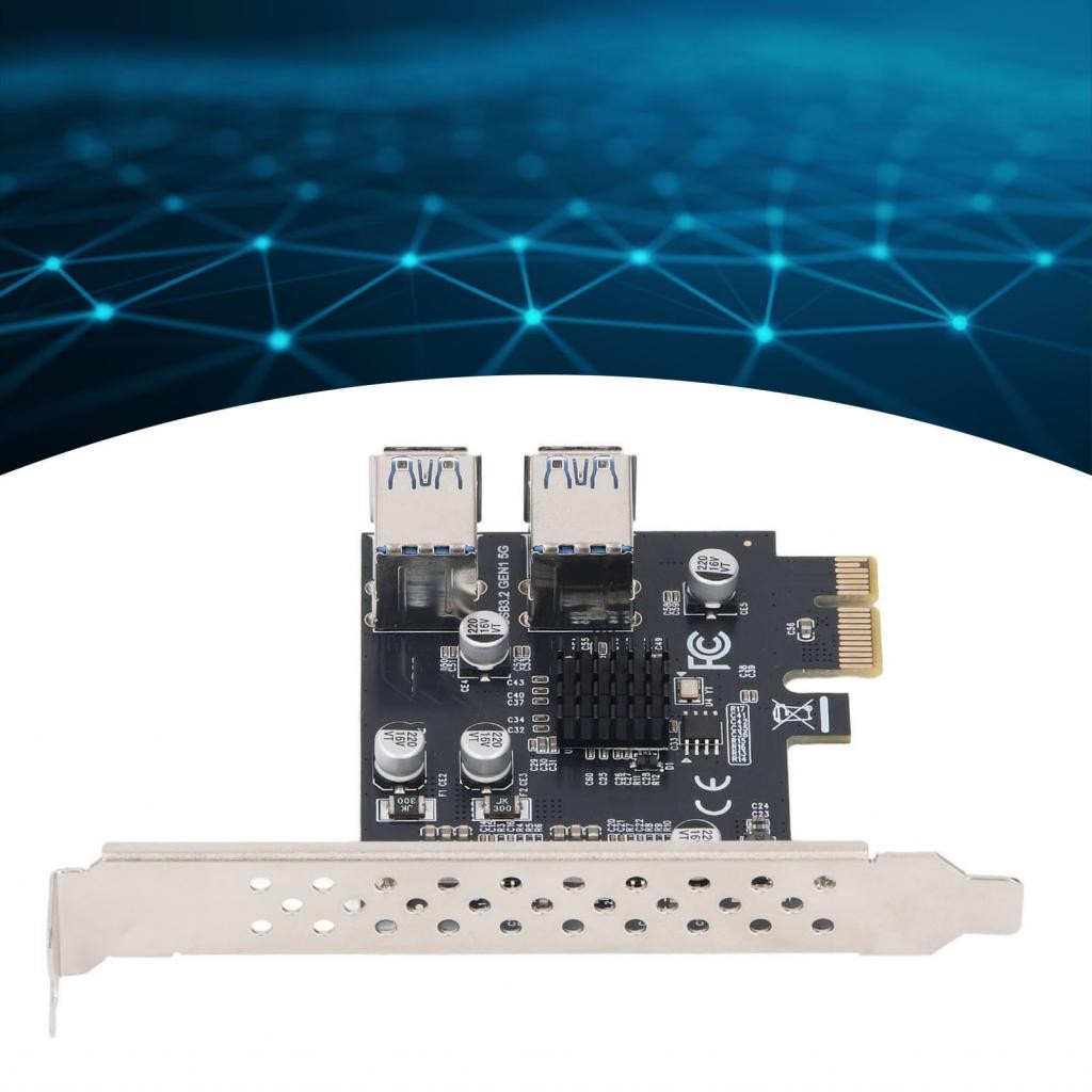 Tominihouse 4 Ports PCIe Adapter Board Supports 1X 4X 8X 16X Slots USB ...