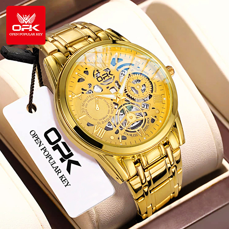 OPK Watch For Men Waterproof Original Stainless Steel Quartz Business ...