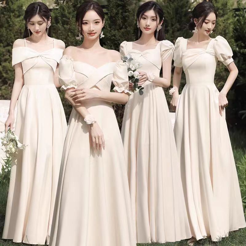 Bridesmaid Dress Champagne-color Senior Wedding Sisters Bestie Group ...