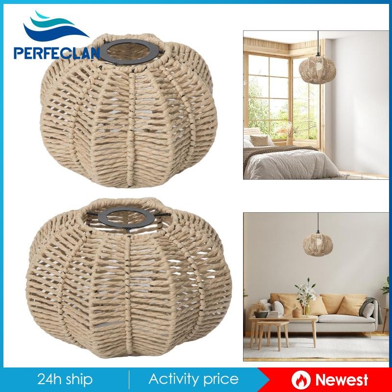 [Perfeclan] Woven Paper Rope Light Shade for Ceiling Fan And Bulb Cover ...