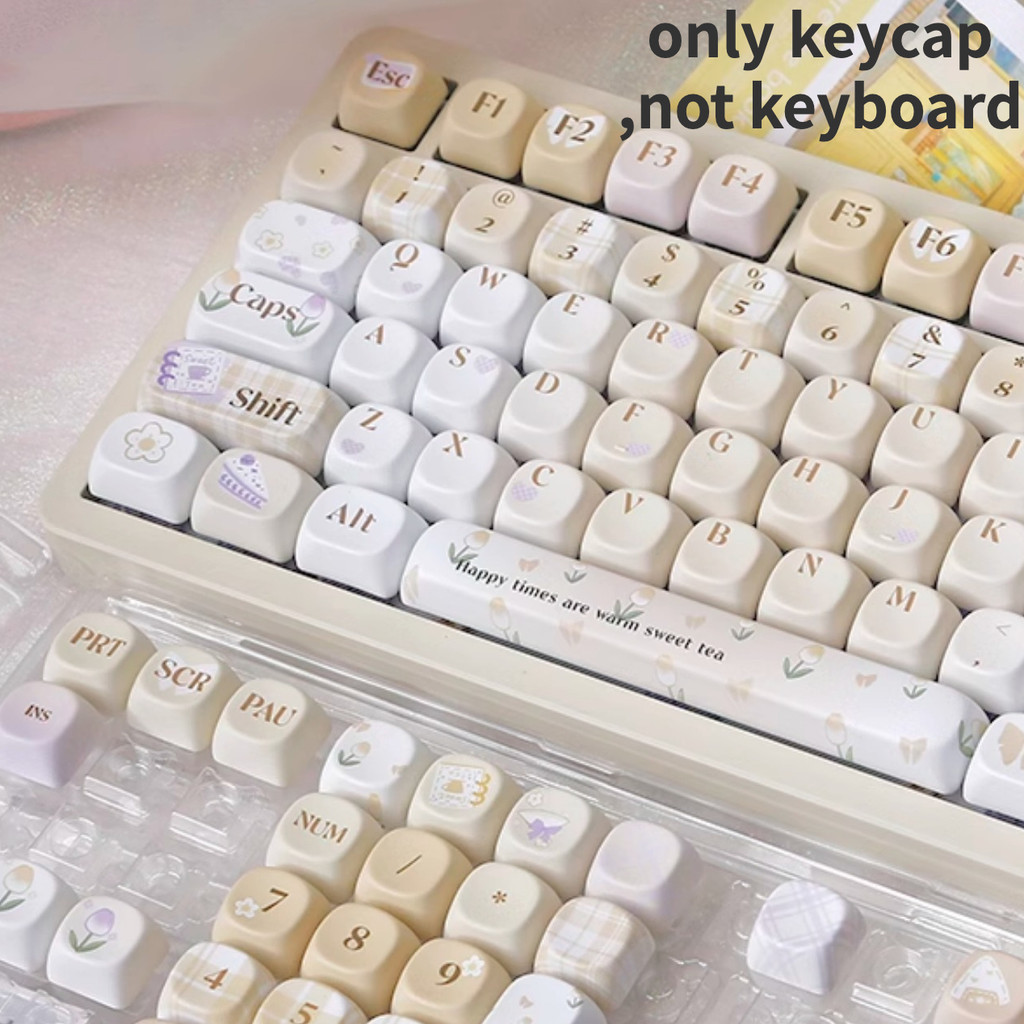 PBT Keycap Warm Tea Sunshine MOA Keycap Dye Sublimation Round and Cute ...