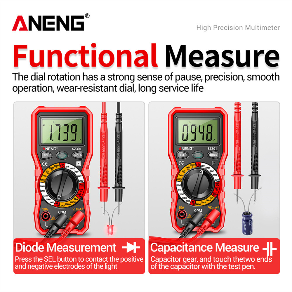 ANENG SZ301 Digital Multimeter Professional Multimetro Auto Voltmeter ...