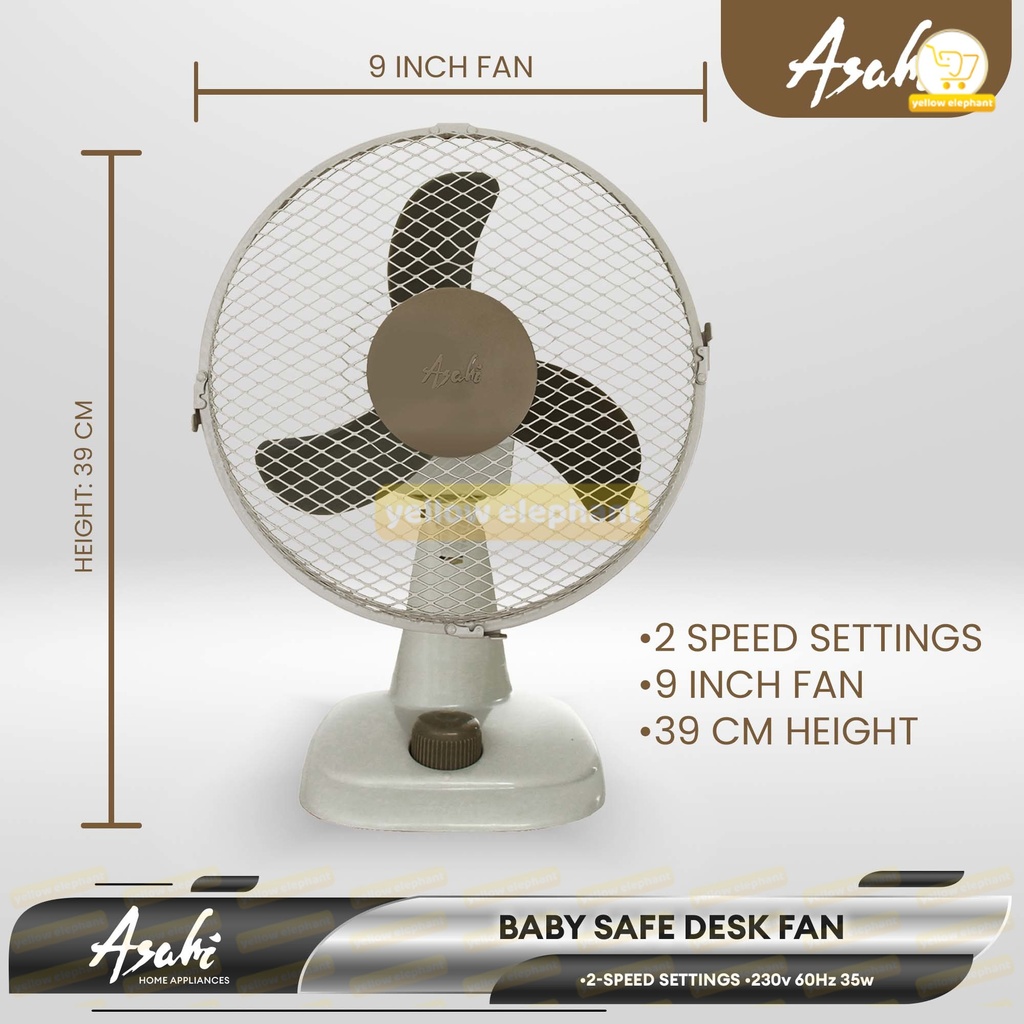 ASAHI BG 9002 Desk Fan | Fan 9" for Children Safety Fan | Shopee ...