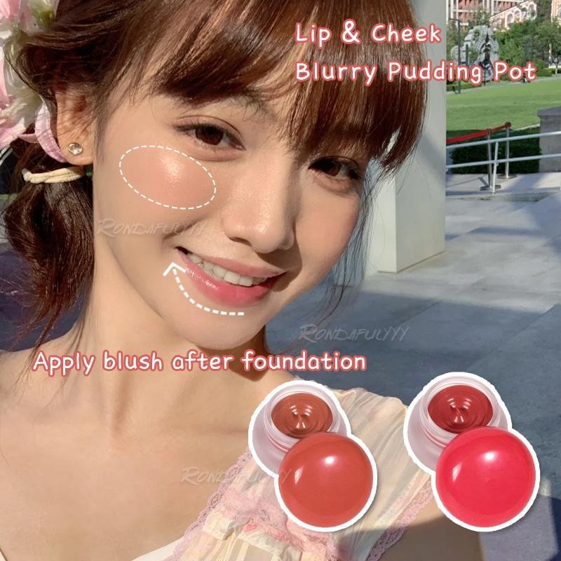Lip & Cheek Blurry Pudding Pot Velvet Matte Pudding Lip Balm Suitable ...