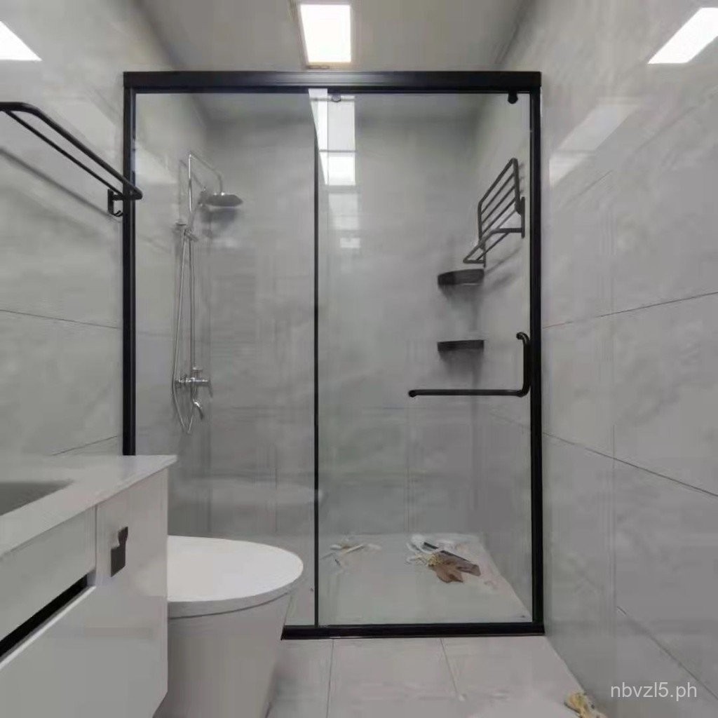 Shower Room Linear Bathroom Dry-Wet Separation Partition Glass Sliding ...
