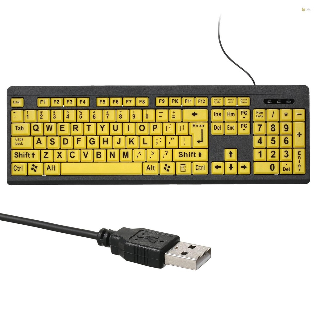 Wired USB Large Print Computer Keyboard for Low Vision Users High ...