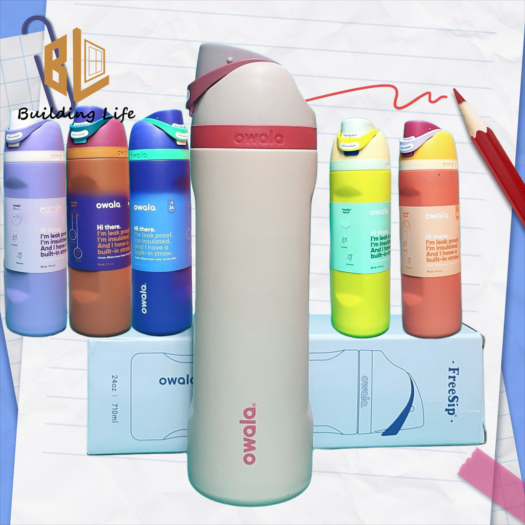 Owala FreeSip Tumbler 24oz 710ml - Premium Color Box Packaging Double ...