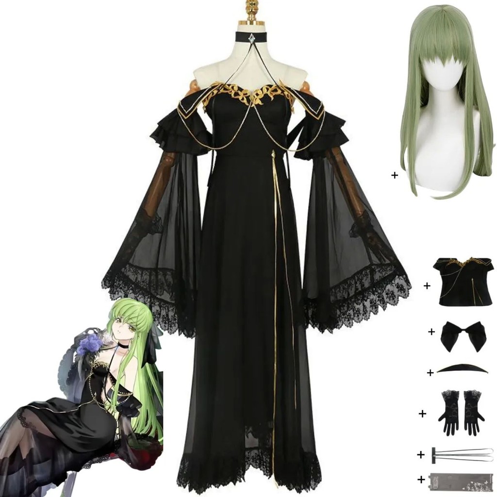 Anime Code Geass Lelouch of The Rebellion C.C. Cosplay Costume Black ...